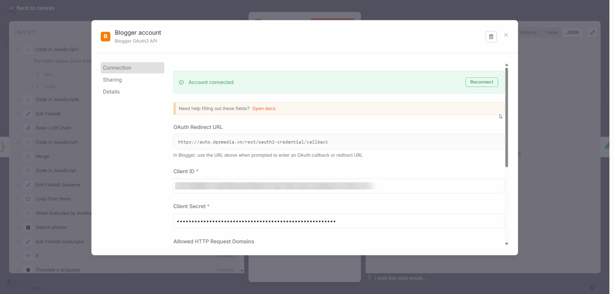 Blogger API integration guide for n8n with @hienhoceo/n8n-nodes-blogger ...